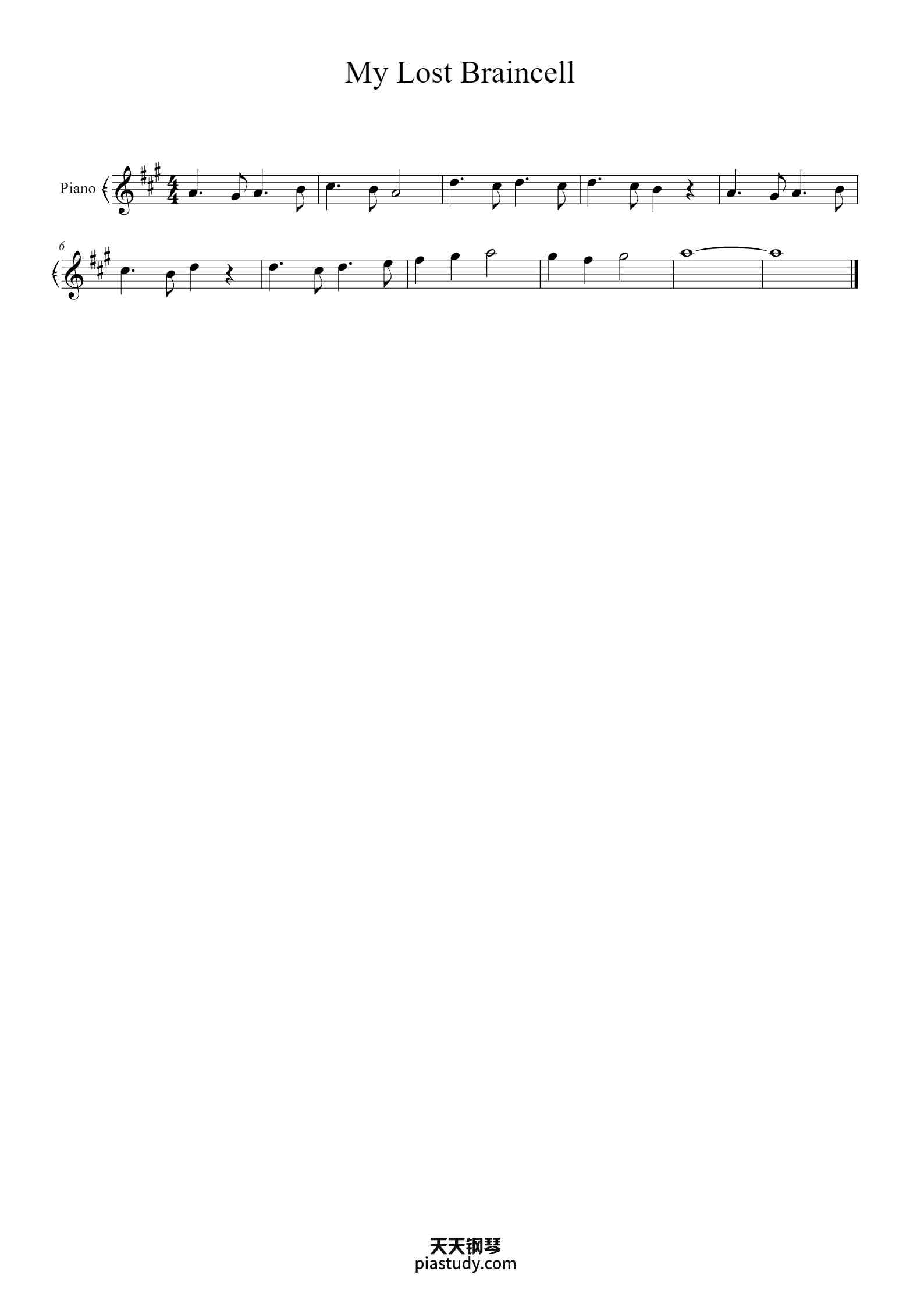 My Lost Braincell - Vln 1钢琴谱 - Ethan Boll/Colin Choi - free piano sheet ...