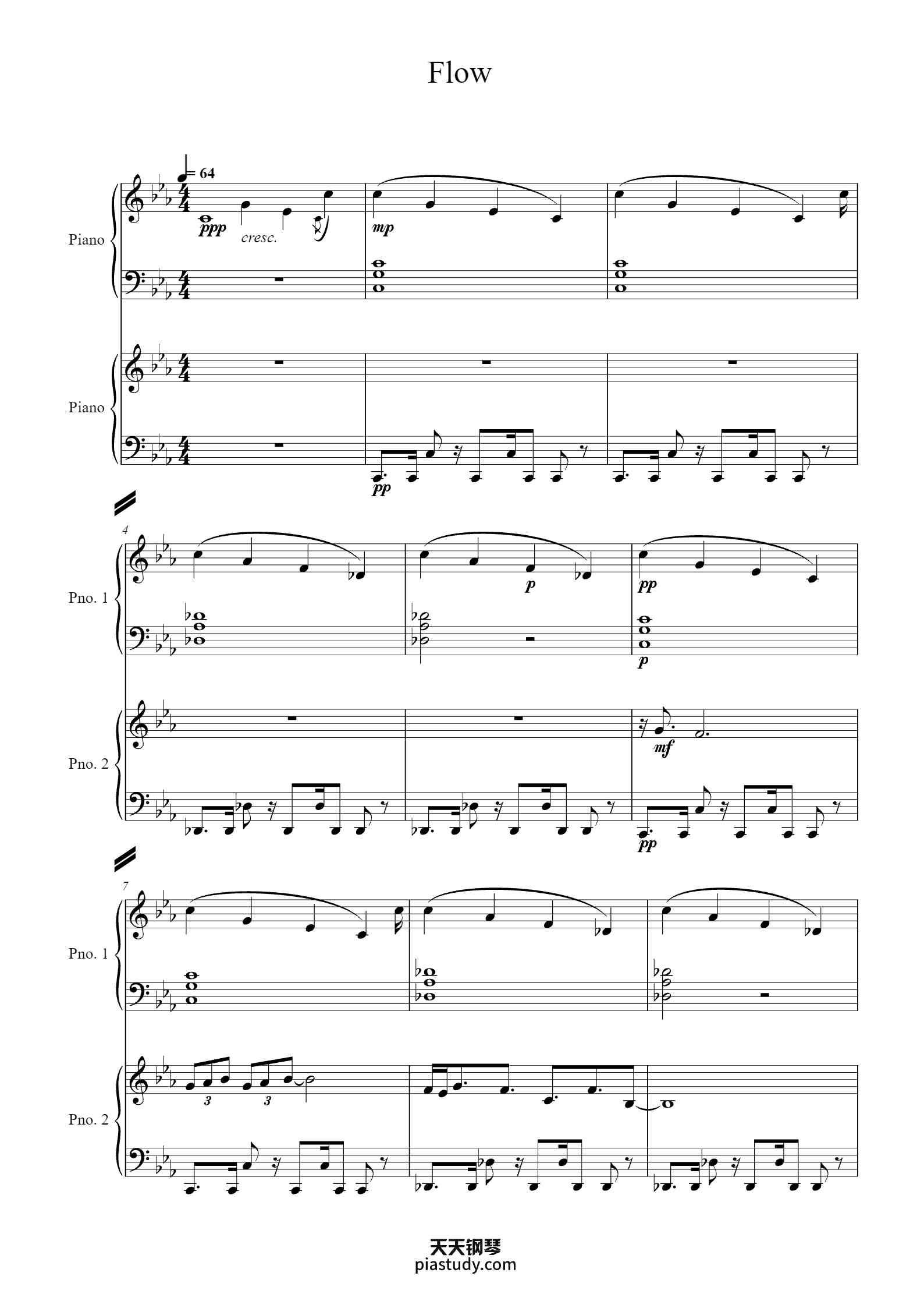 'Flow' - Piano Sheet Music By Creo | TOPiano