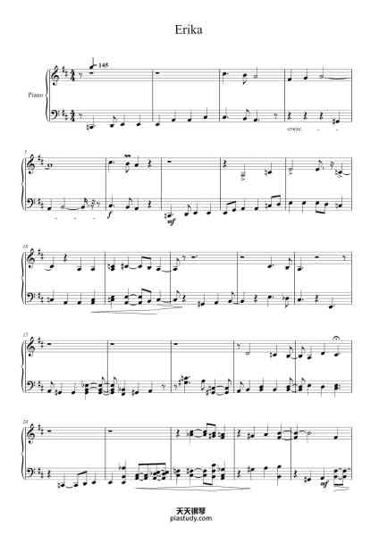 'Erika' - Piano Sheet Music By Herms Niel | TOPiano