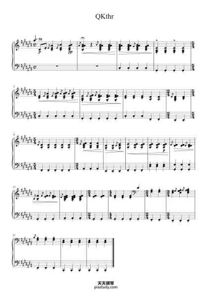 'QKthr' - Piano Sheet Music By Aphex Twin Arranged by Germán Cabrera ...