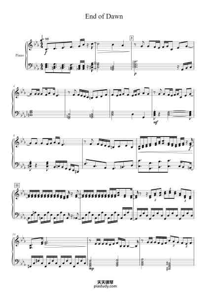 End of Dawn钢琴谱 - Raito - free piano sheet music - PiaNoproblem