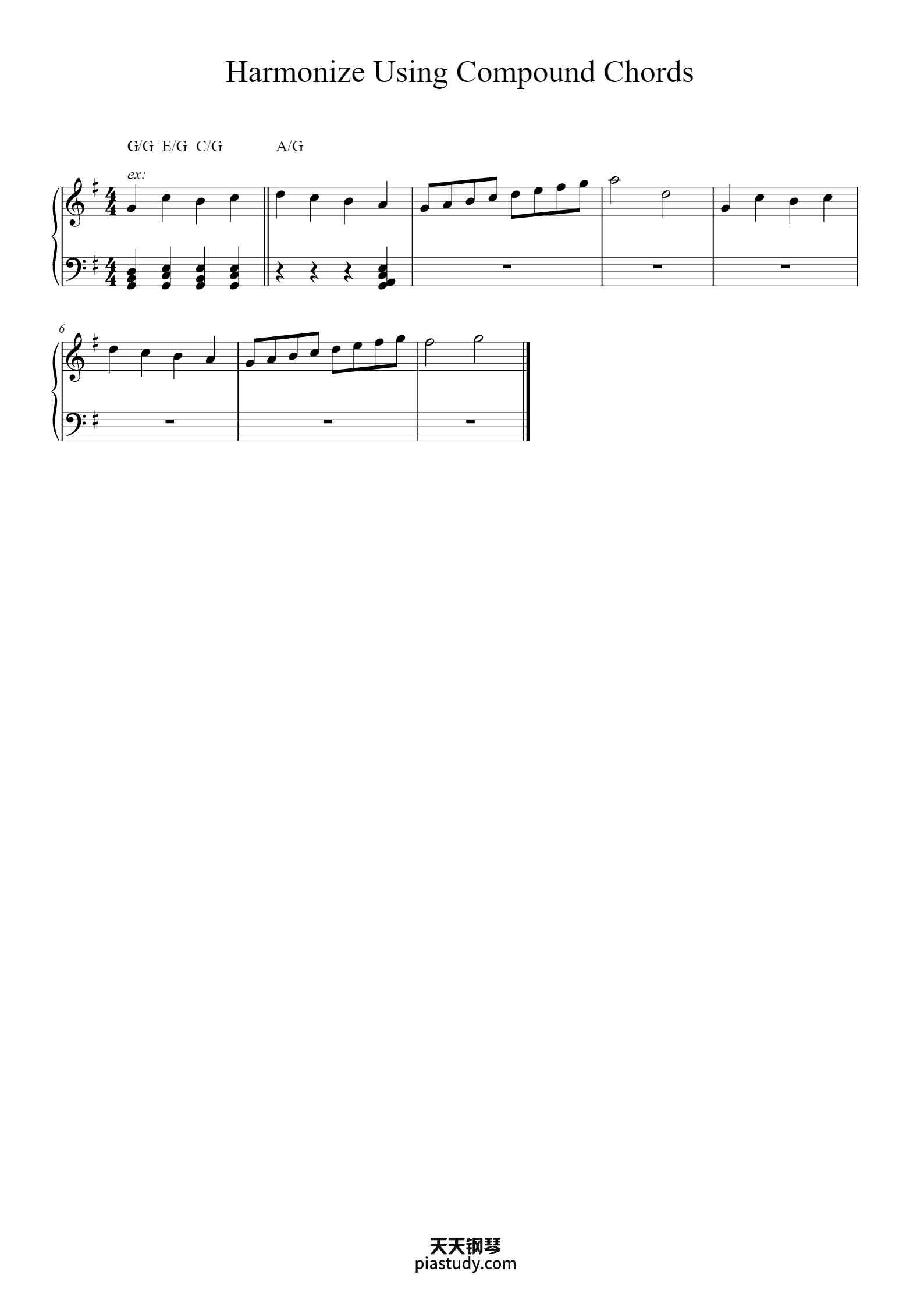 Harmonize Using Compound Chords钢琴谱 - Dr. Buck - free piano sheet music ...