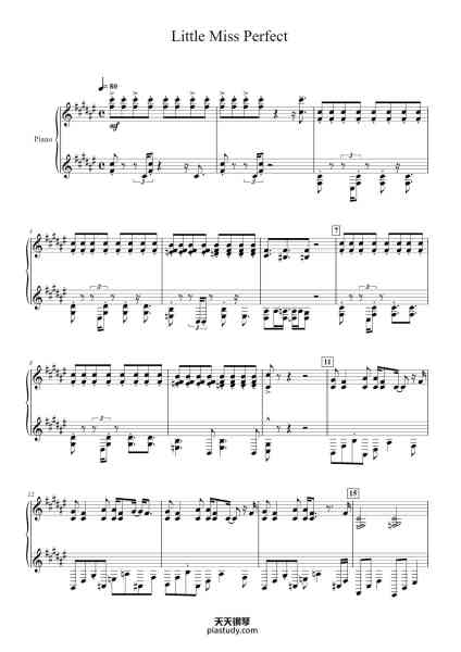 'Little Miss Perfect' - Piano Sheet Music By JR Edwards | TOPiano
