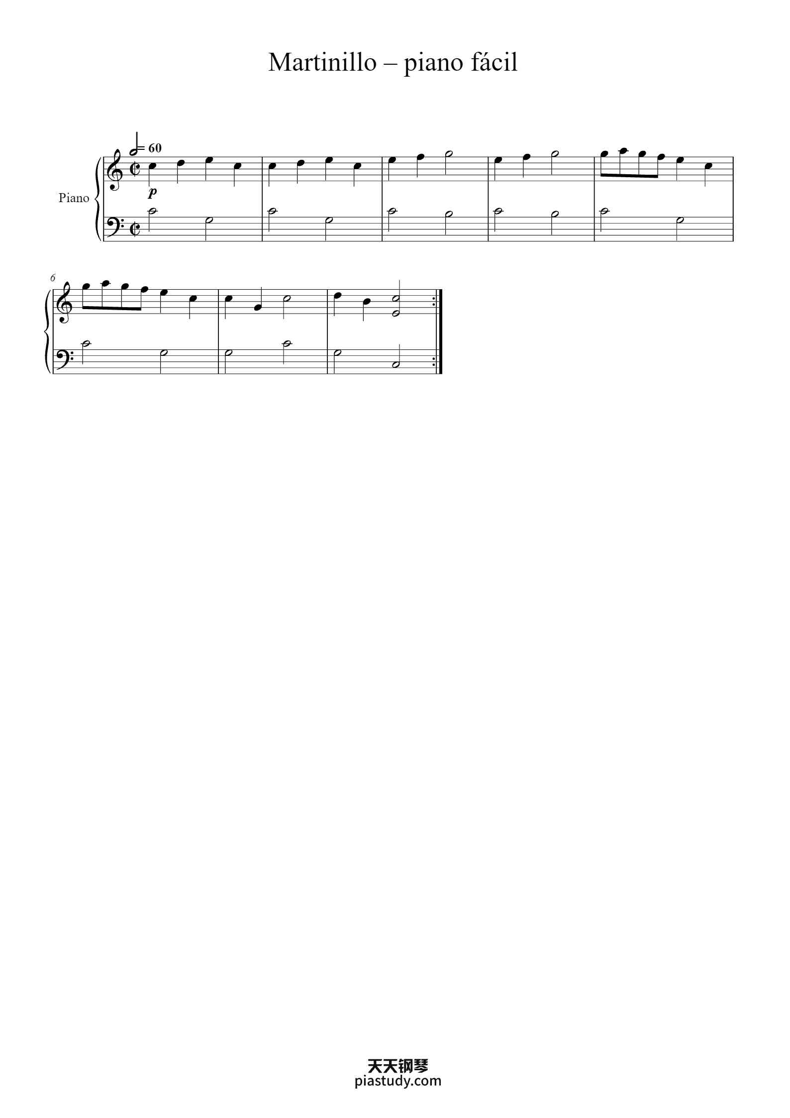 'Martinillo' - Piano Sheet Music By arr. Jose Hernandez | TOPiano