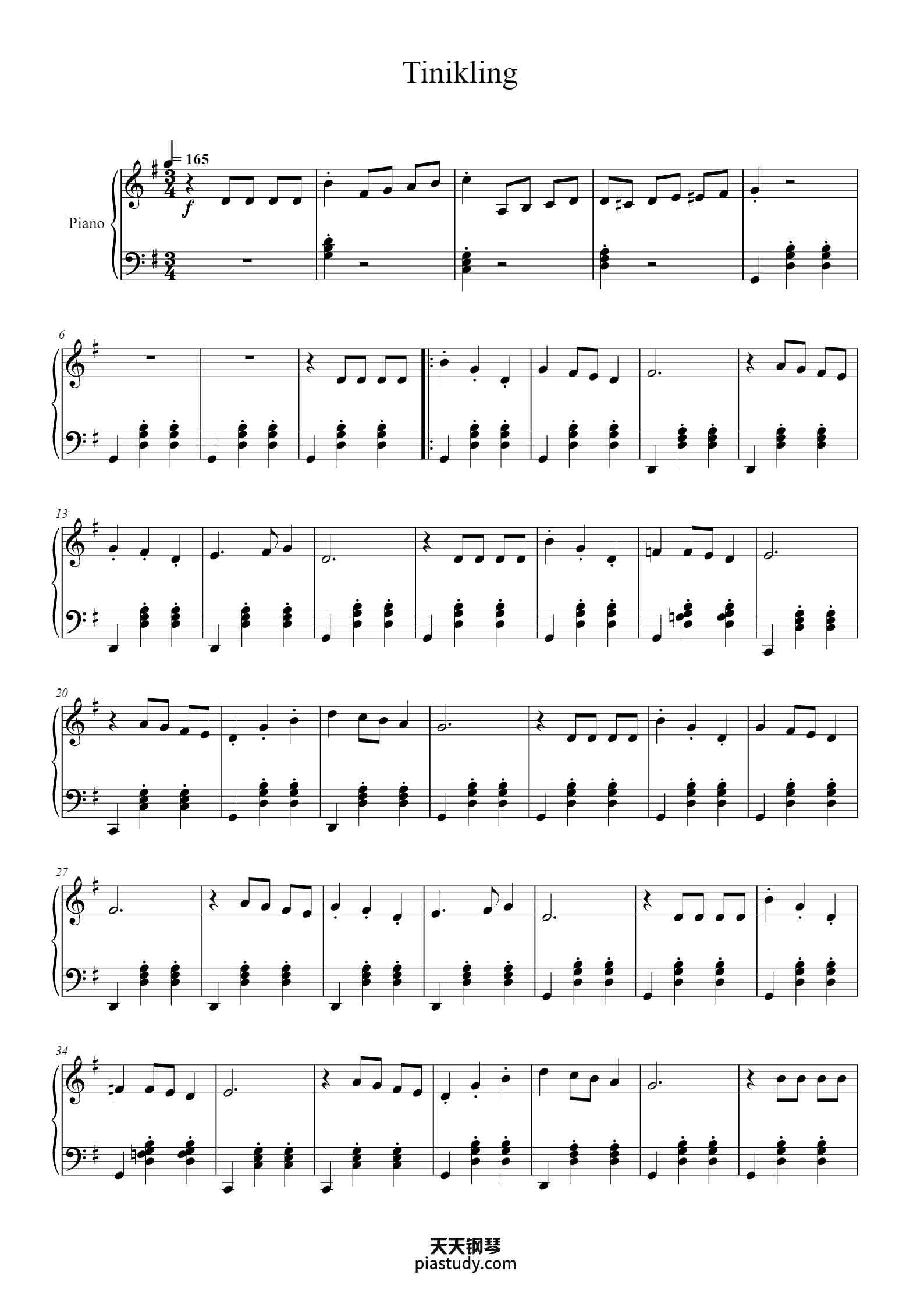 'Tinikling' - Piano Sheet Music By xxx | TOPiano