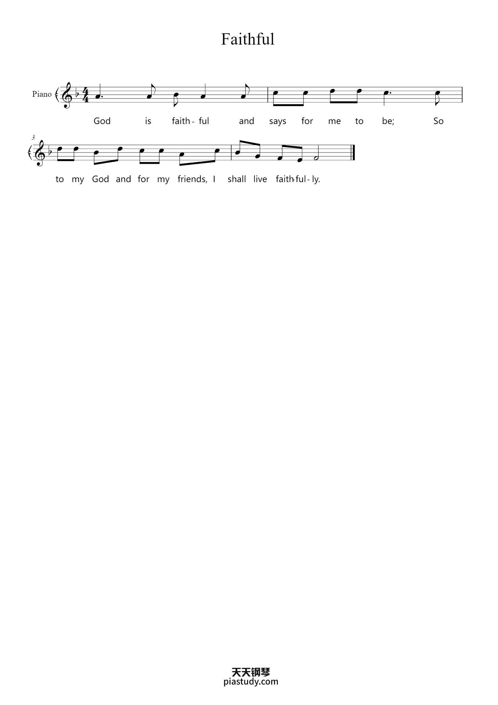 'Faithful' - Piano Sheet Music By xxx | TOPiano