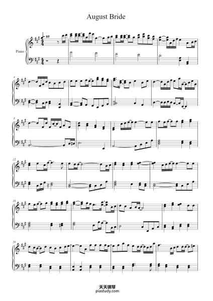 'August Bride' - Piano Sheet Music By Transcribed: By Gà | TOPiano