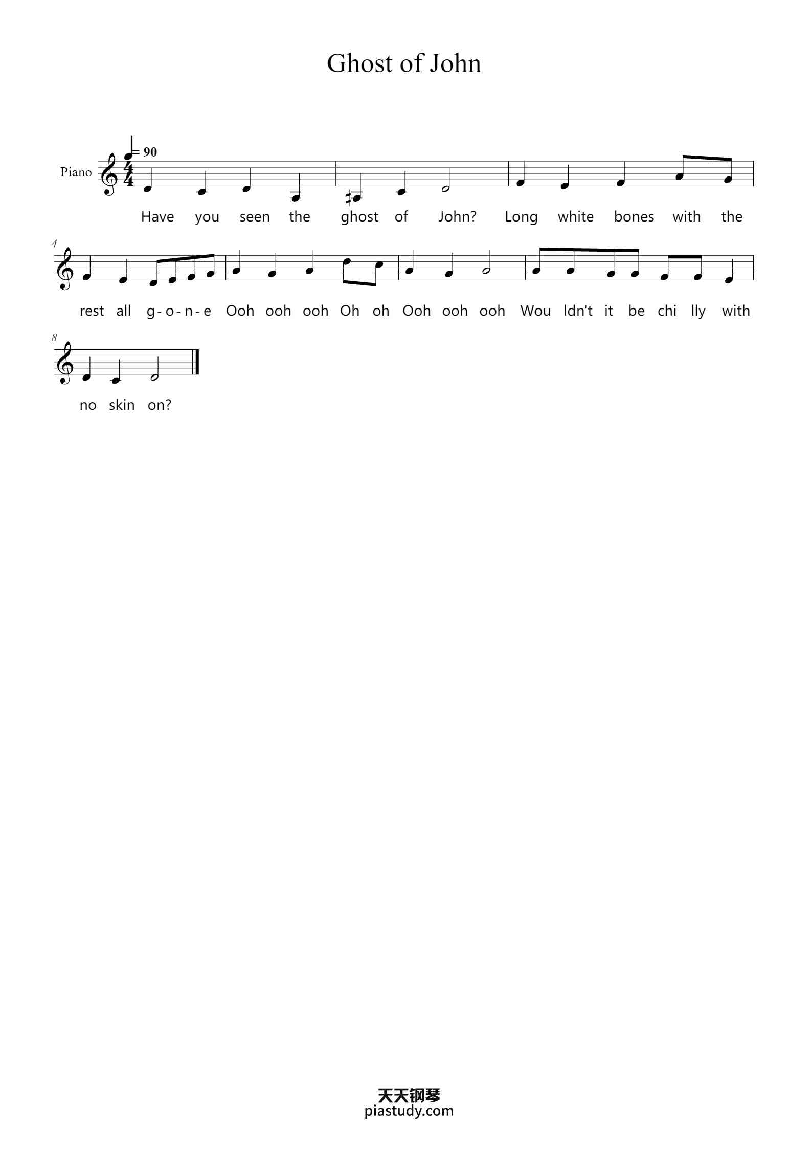 Ghost of John钢琴谱 - Croftsfinn Gornee - free piano sheet music ...