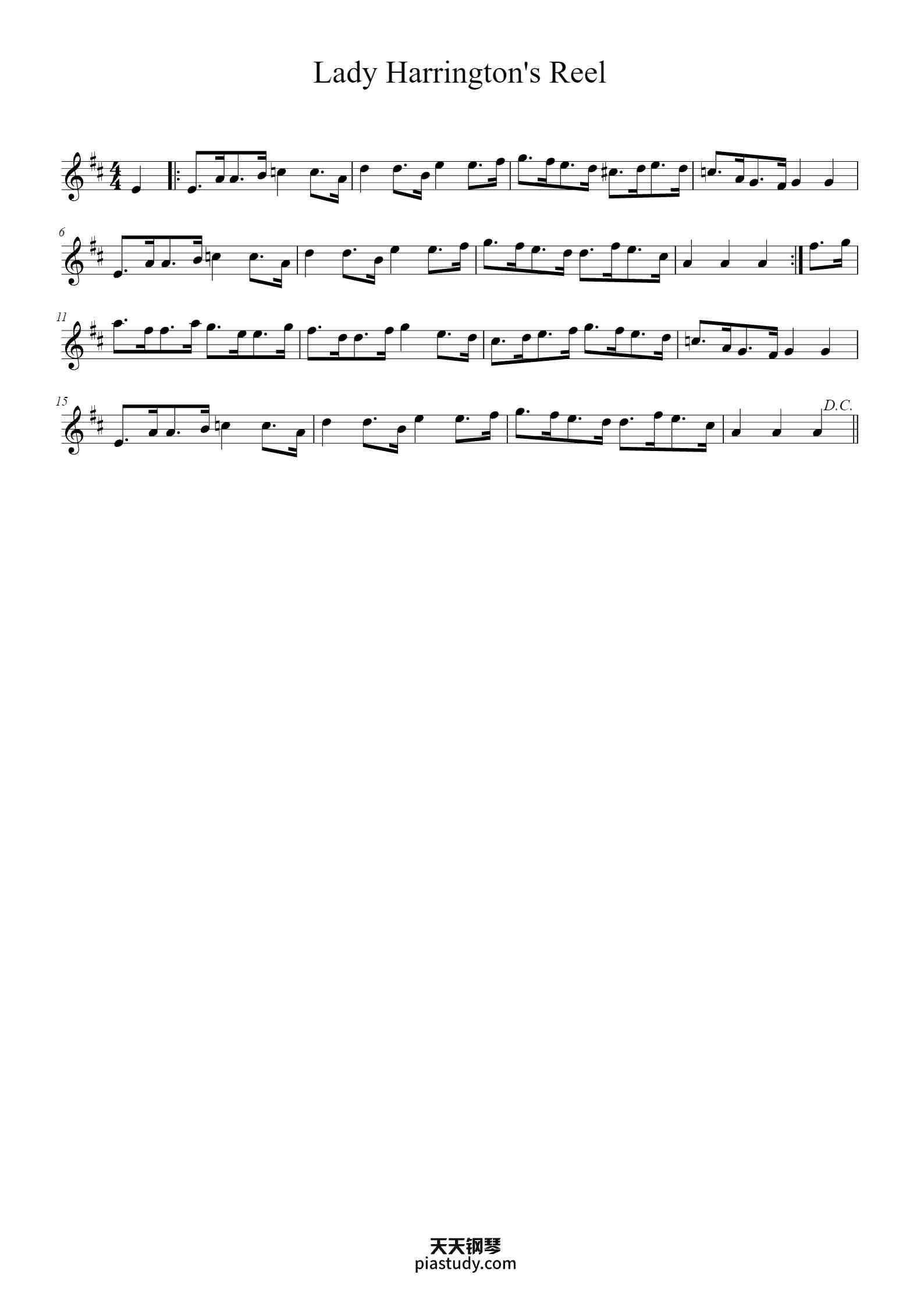 Lady Harrington's Reel钢琴谱 - Aaden Glass - free piano sheet music ...