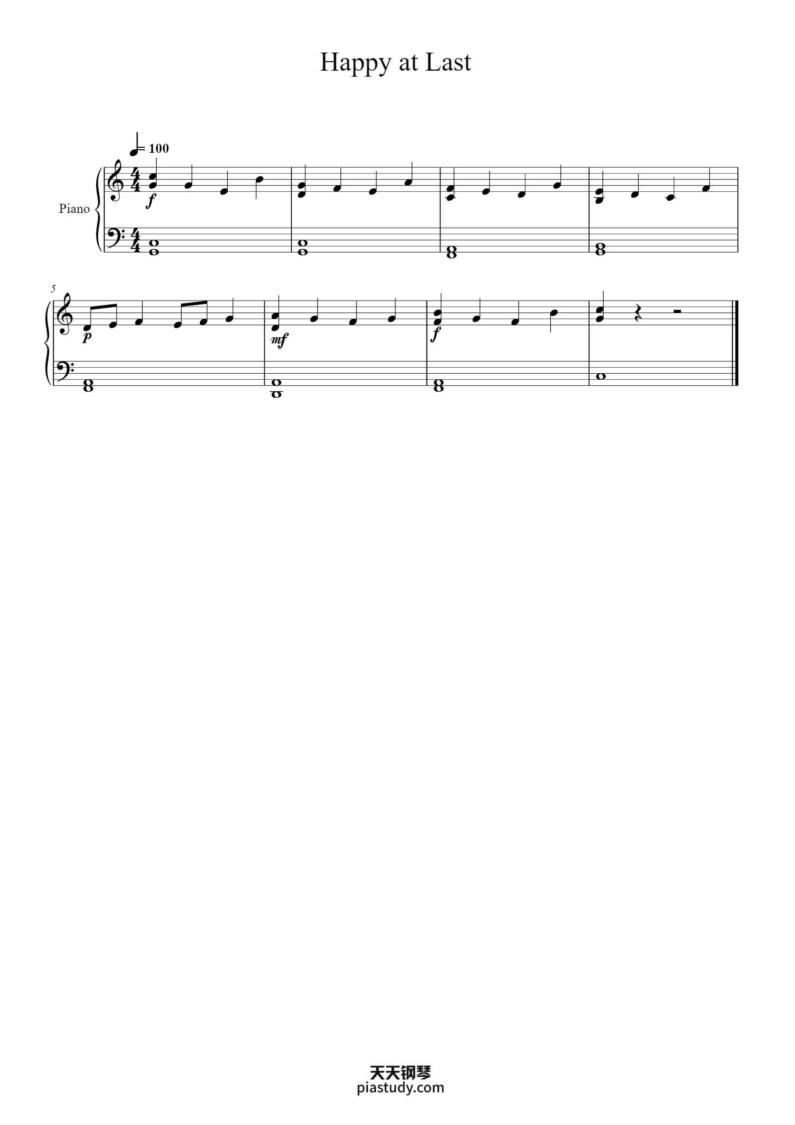 Happy at Last钢琴谱 - Lyndi Clinton - free piano sheet music - PiaNoproblem