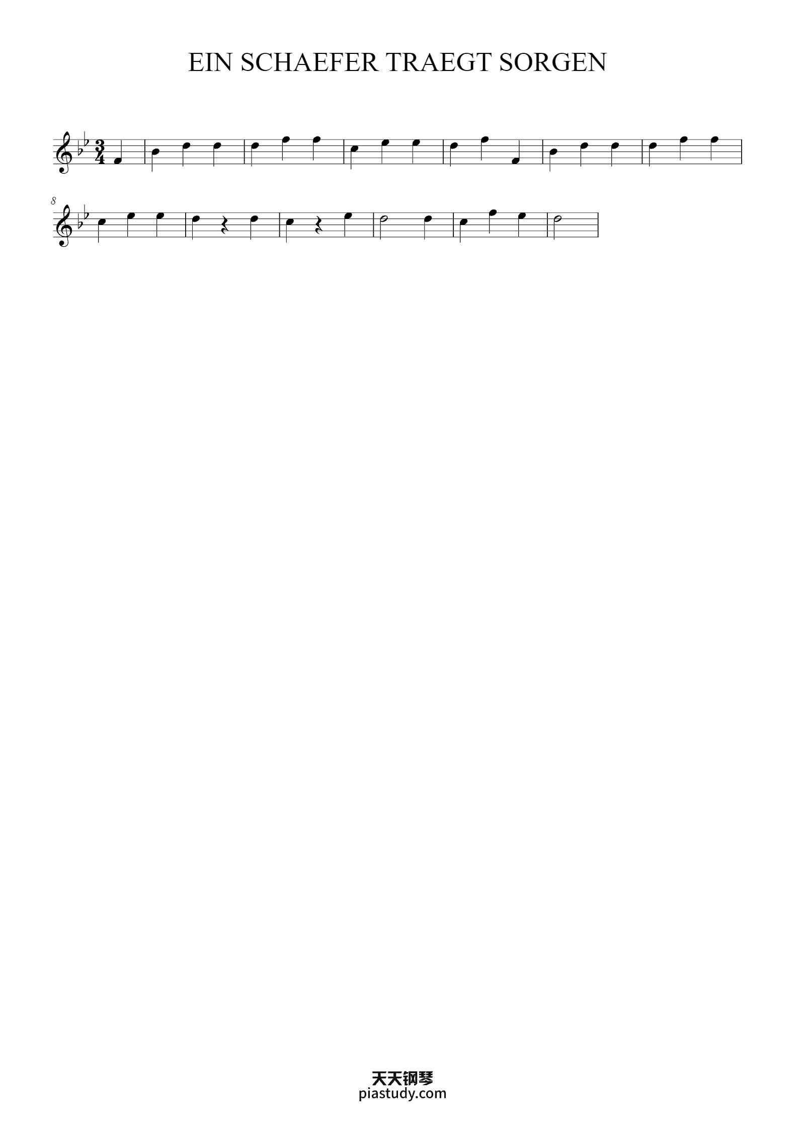 EIN SCHAEFER TRAEGT SORGEN钢琴谱 - Kristin Morton - free piano sheet music ...