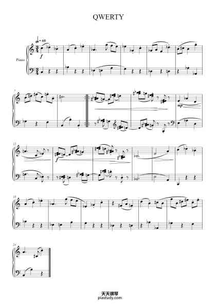 'QWERTY' - Piano Sheet Music By Daniel Gowans (BMI) | TOPiano