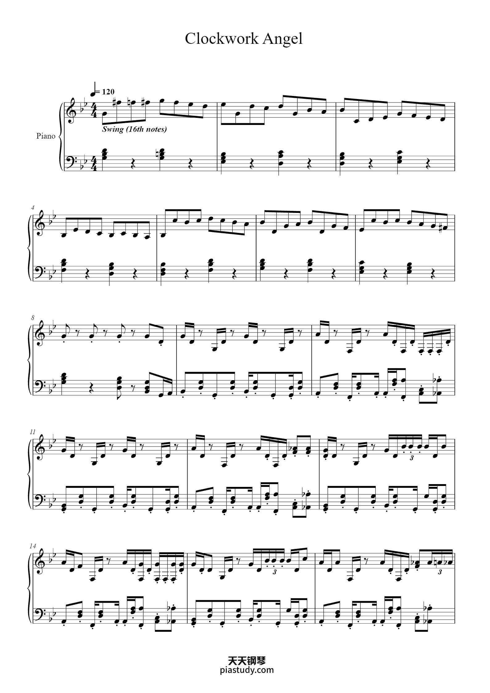 'Clockwork Angel' - Piano Sheet Music By Liam L. | TOPiano