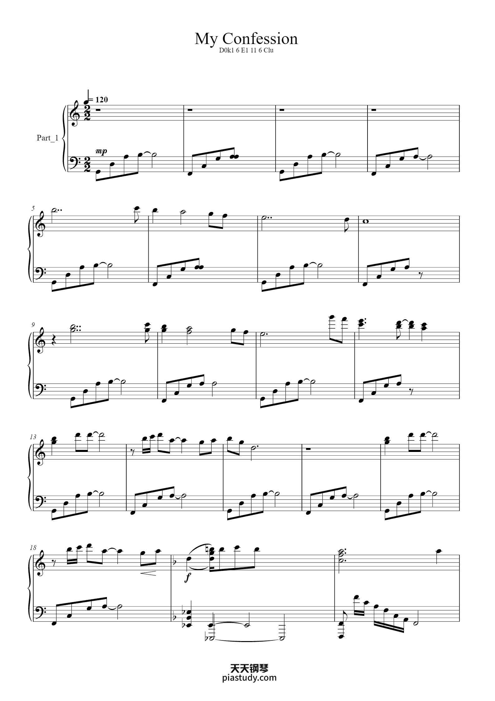 'My Confession (Doki Doki Literature Club)' - Piano Sheet Music By ...