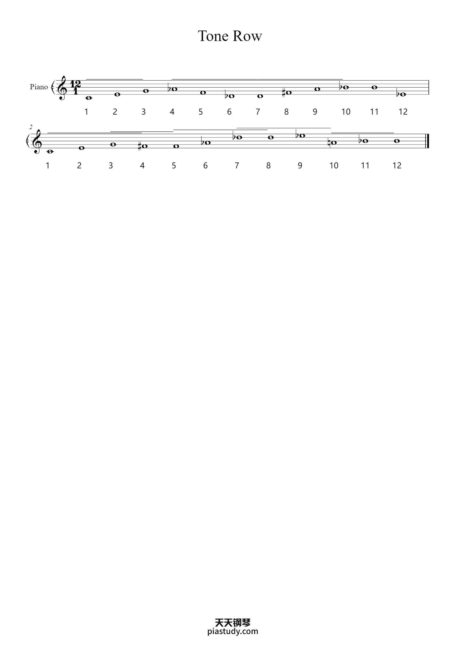 'Tone Row' - Piano Sheet Music By Bushple | TOPiano