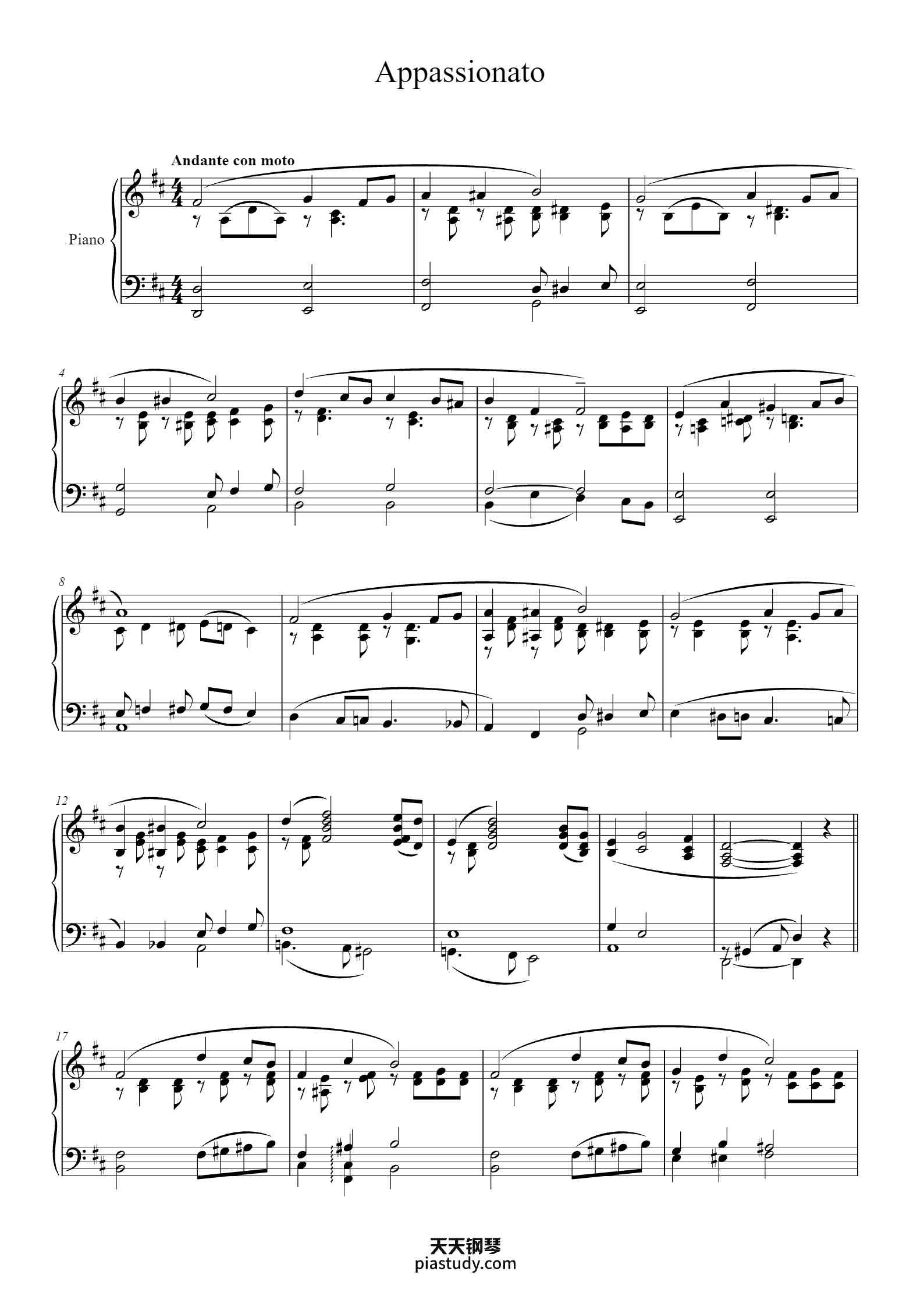 Appassionato钢琴谱 - Harry Norton - free piano sheet music - PiaNoproblem