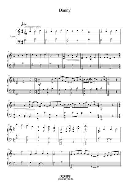 Danny (Minecraft)钢琴谱 - C418 - free piano sheet music - PiaNoproblem