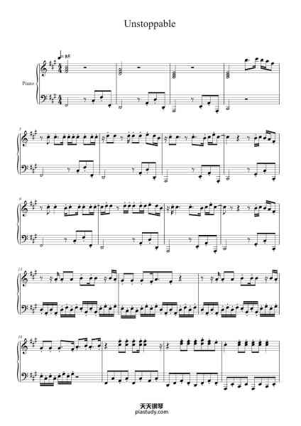 'Unstoppable' - Piano Sheet Music By Sia | TOPiano