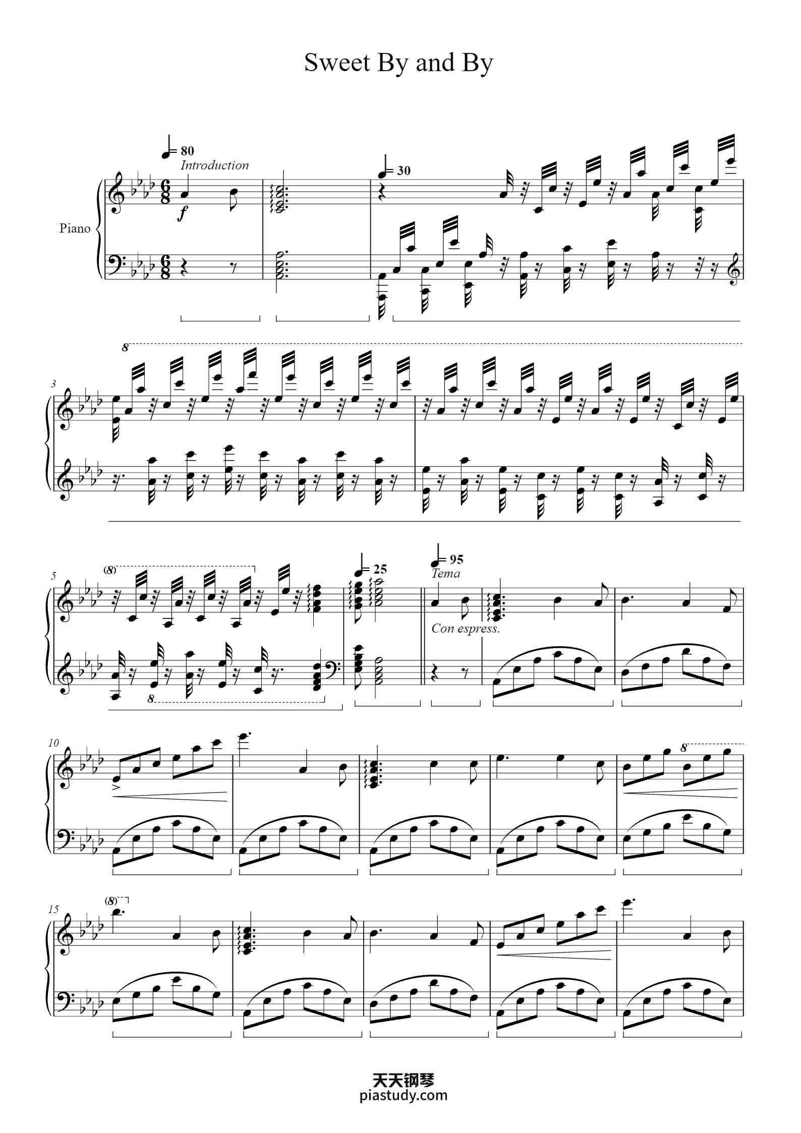 'Sweet By and By' - Piano Sheet Music By Walter C. Stier | TOPiano