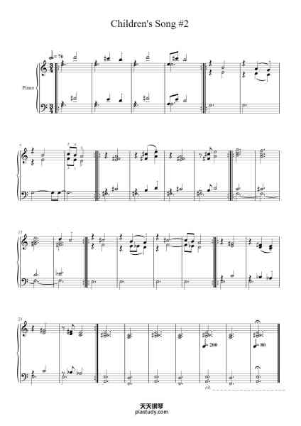 'Children's Song #2' - Piano Sheet Music By Jonestab | TOPiano