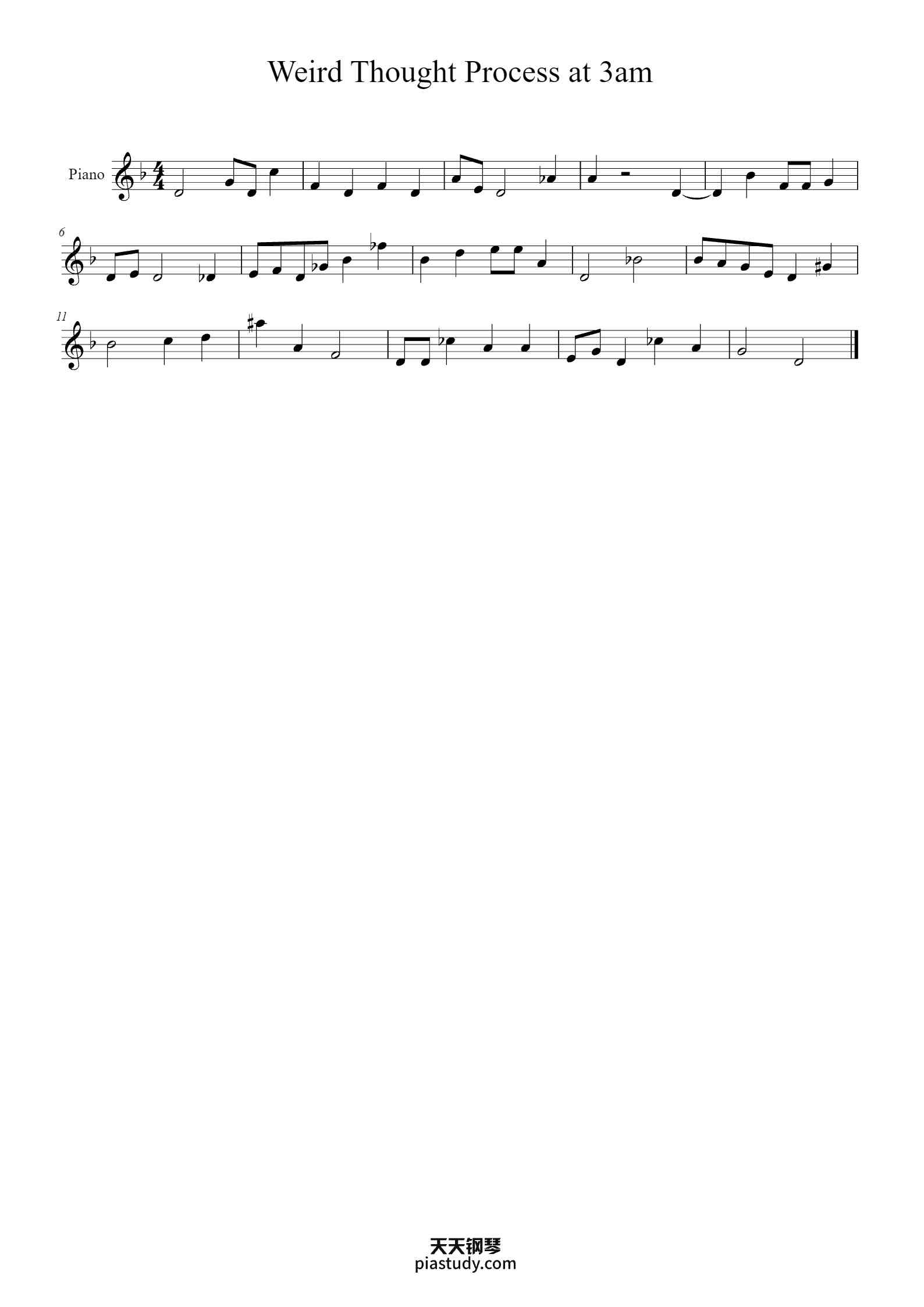 'Weird Thought Process at 3am' - Piano Sheet Music By xxx | TOPiano