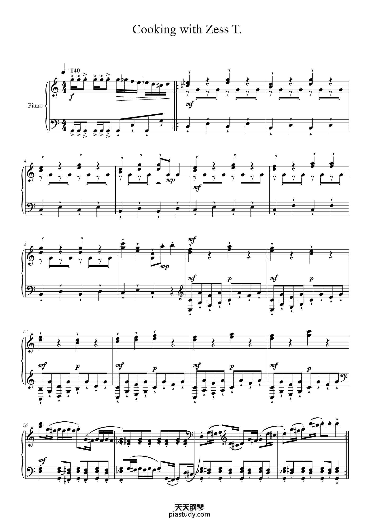 'Cooking with Zess T. from Paper Mario: The Thousand-Year Door' - Piano ...