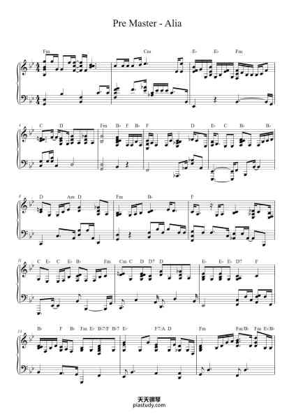 Pre Master - Alia钢琴谱 - Isabella Leonardo - free piano sheet music ...