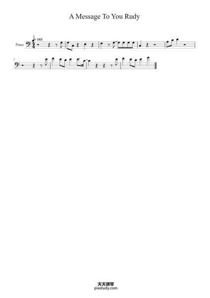 'A Message To You Rudy' - Piano Sheet Music By Transcription ...