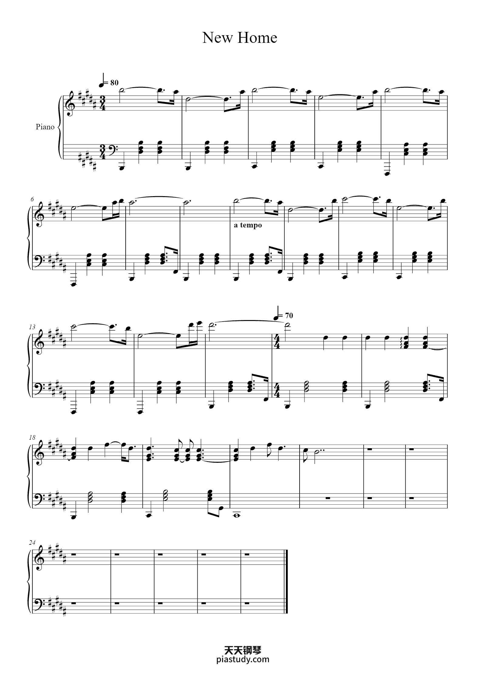 New Home - Austin Farwell钢琴谱 - Austin Farwell - free piano sheet music ...