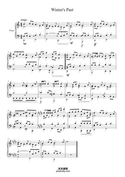 'Winter's Past' - Piano Sheet Music By Liam Bernard | TOPiano