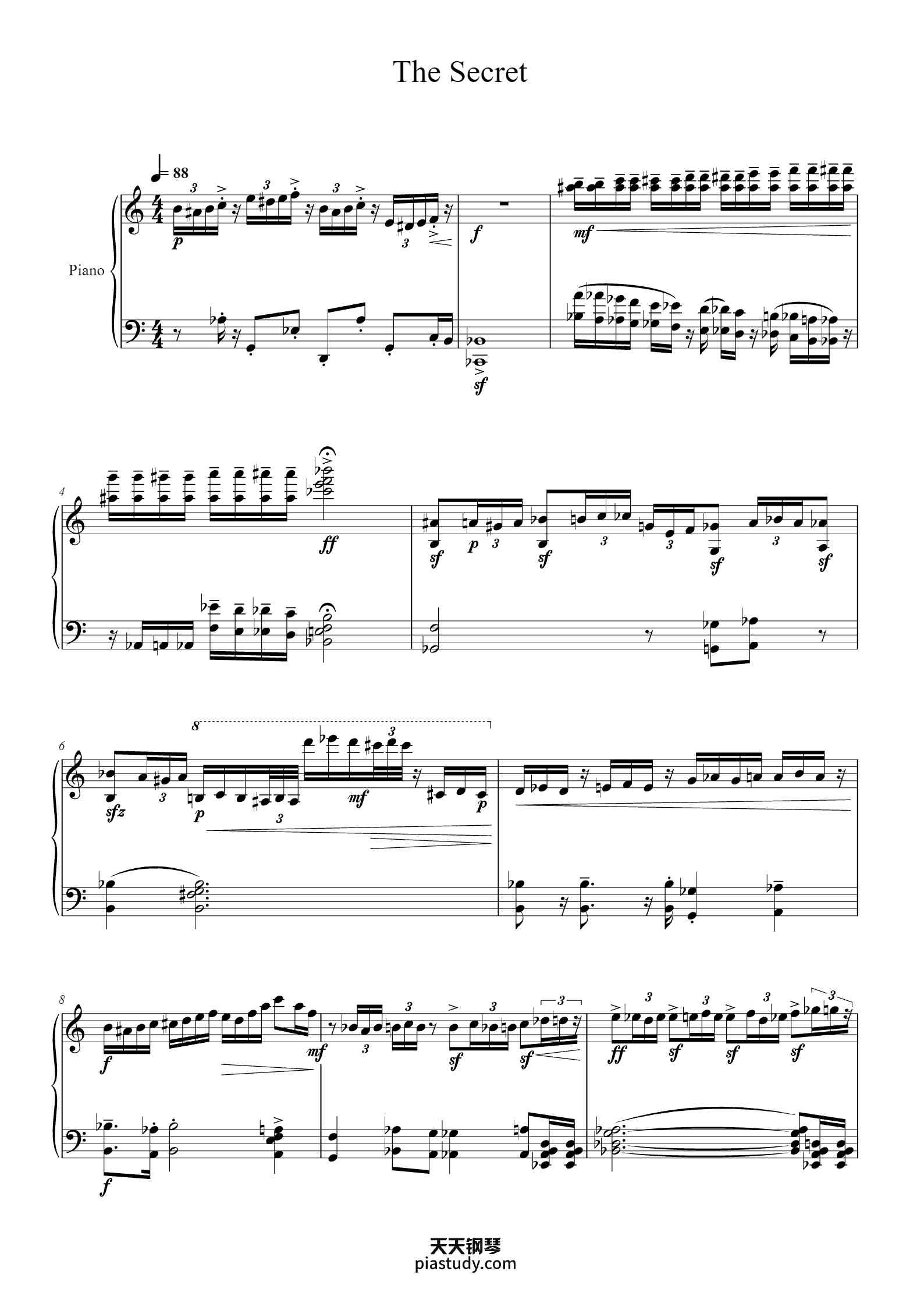 'The Secret' - Piano Sheet Music By 劉鎮宇 | TOPiano