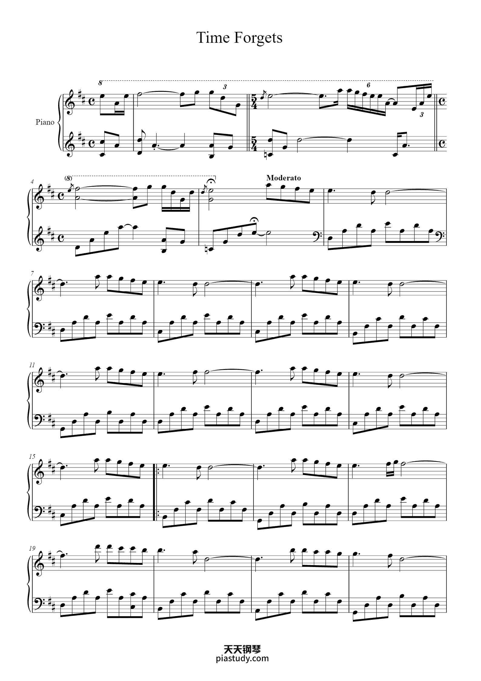 'Time Forgets' - Beginner Piano Sheet Music by Yiruma | TOPiano