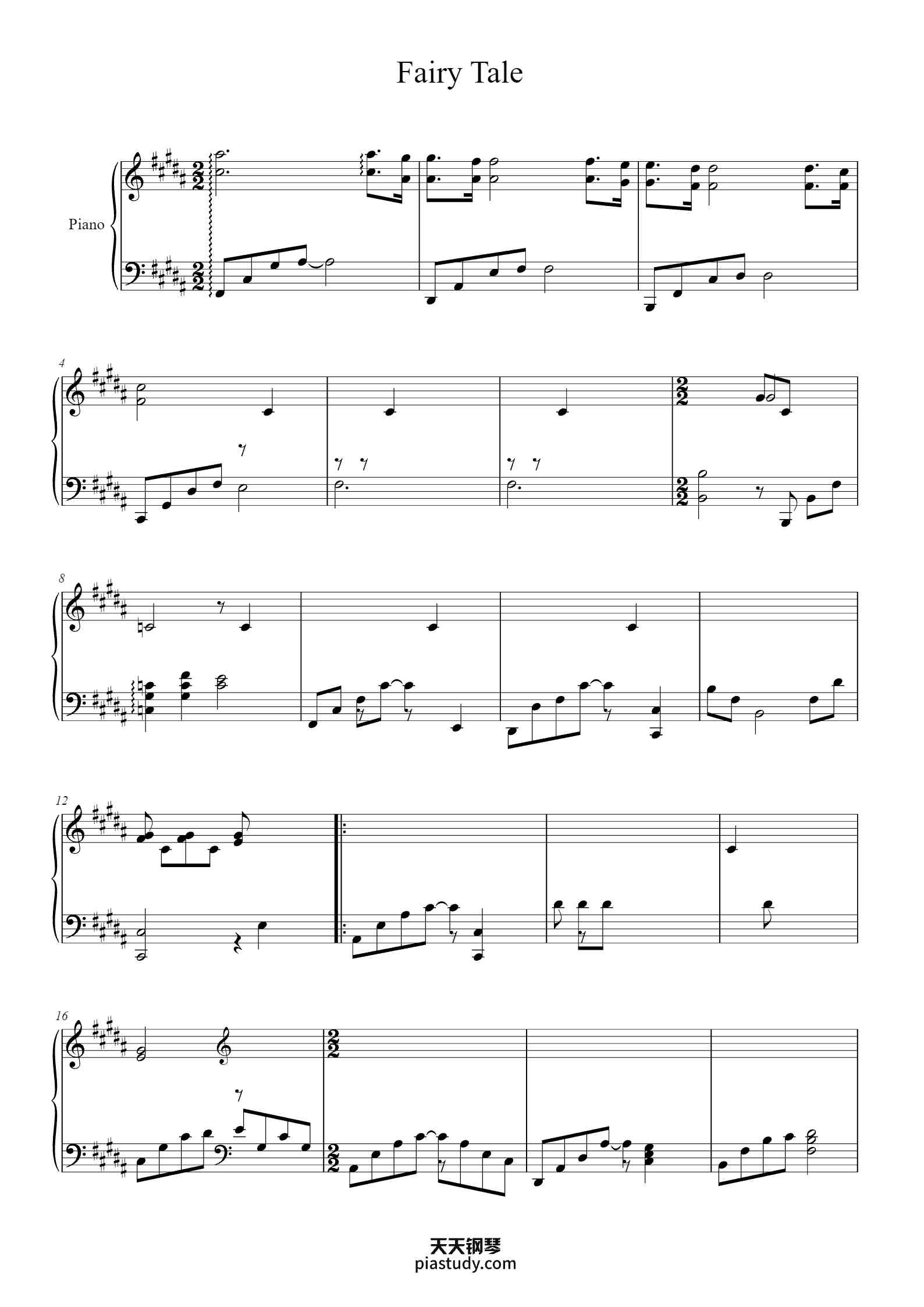 'Fairy Tale' - Piano Sheet Music By Julius Isserlis | TOPiano