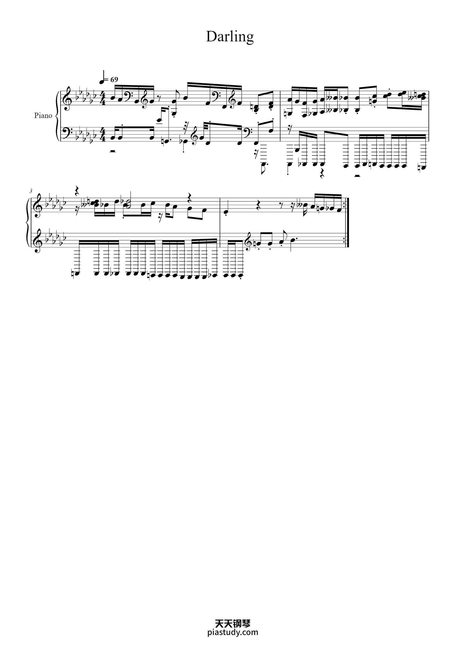 'Darling' - Piano Sheet Music By Maretu | TOPiano