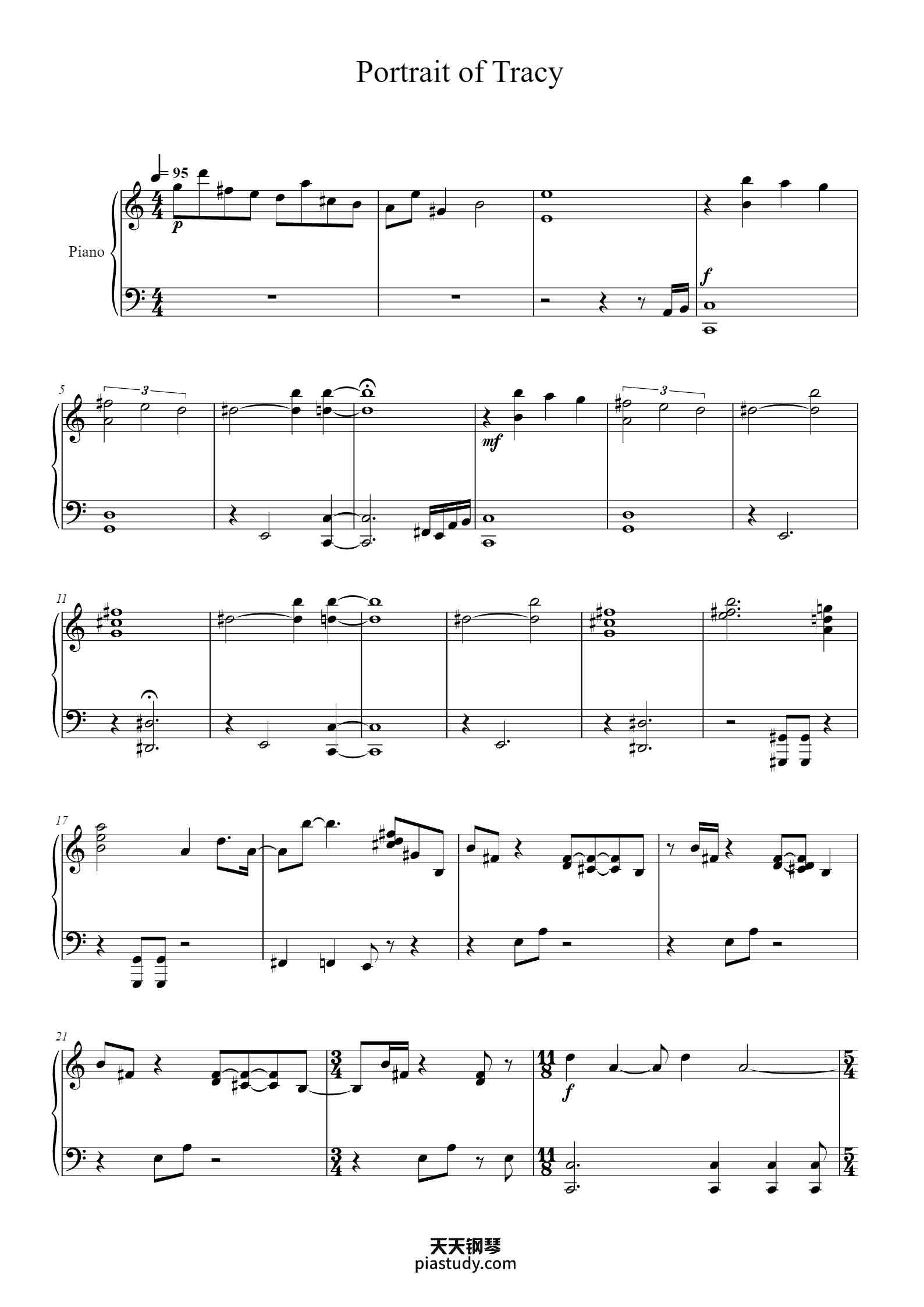 'Portrait of Tracy' - Piano Sheet Music By Jaco Pastorius arr. Rob ...