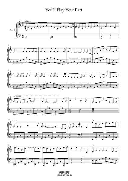 You'll Play Your Part钢琴谱 - arr. by D]De1ta0 - free piano sheet music ...