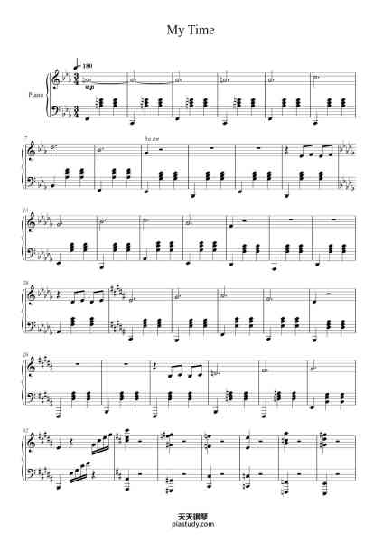'My Time' - Piano Sheet Music By bo en | TOPiano