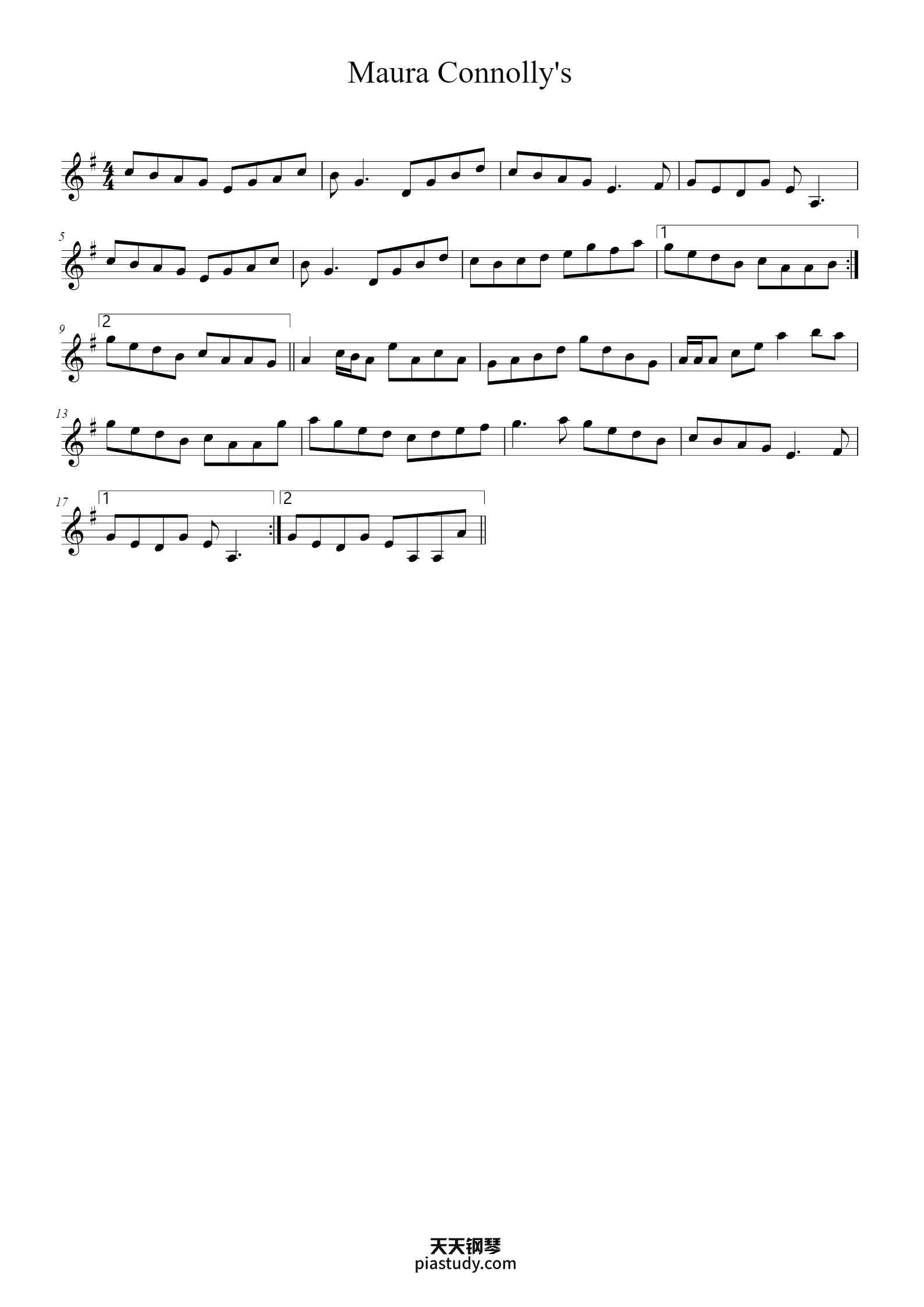 'Maura Connolly's' - Piano Sheet Music By xxx | TOPiano