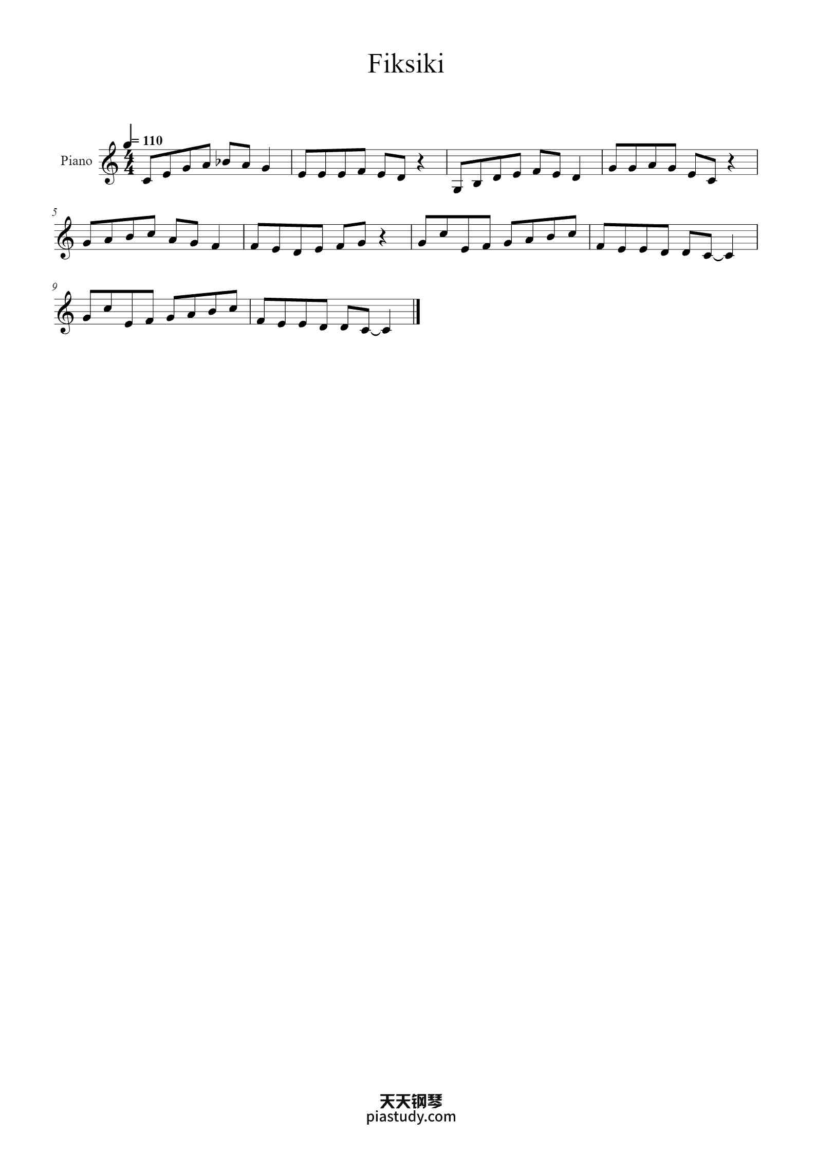 'Fiksiki' - Piano Sheet Music By Lev Zemlinsky | TOPiano