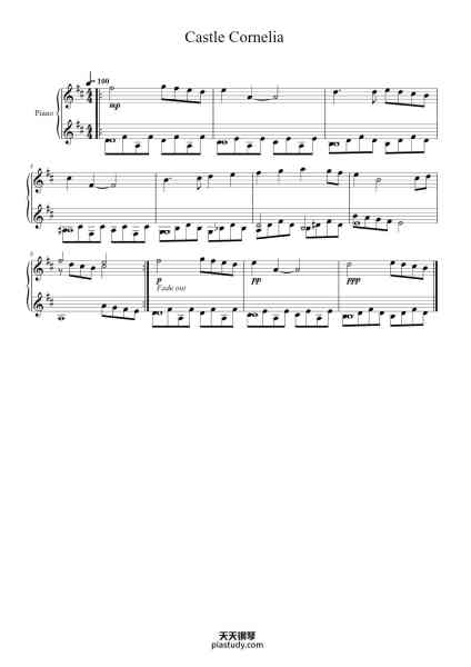 'Final Fantasy I: Castle Cornelia' - Beginner Piano Sheet Music by ...