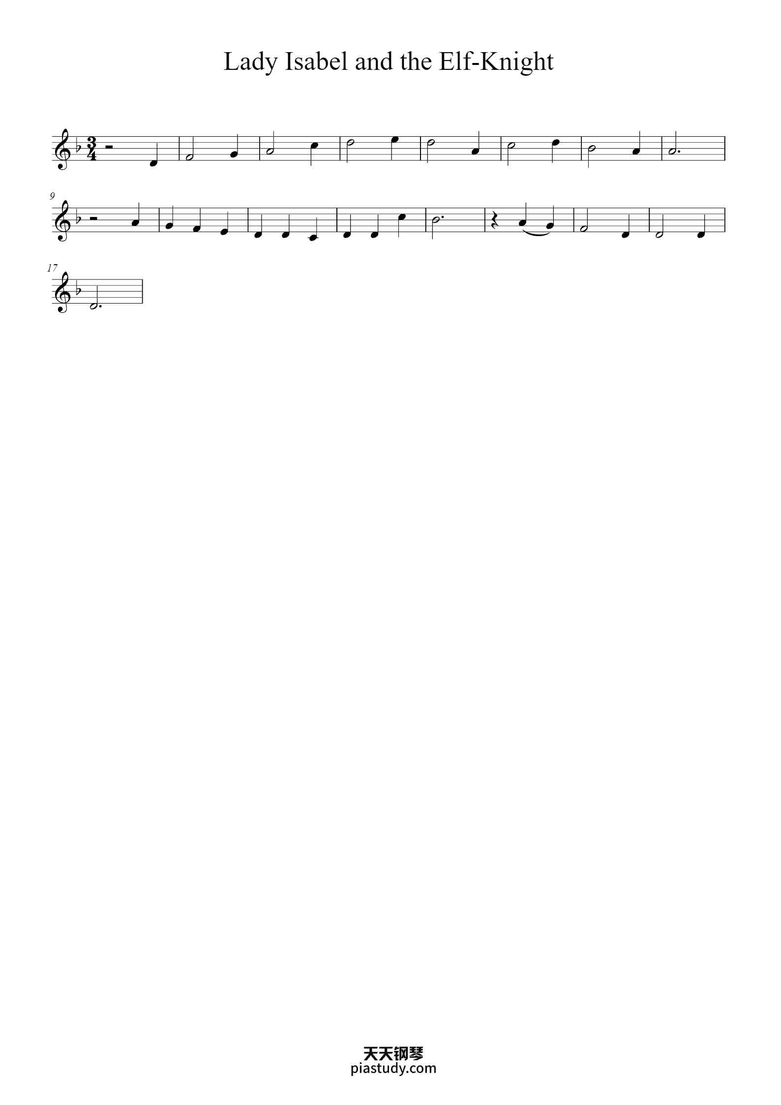 'Lady Isabel and the Elf-Knight' - Piano Sheet Music By xxx | TOPiano