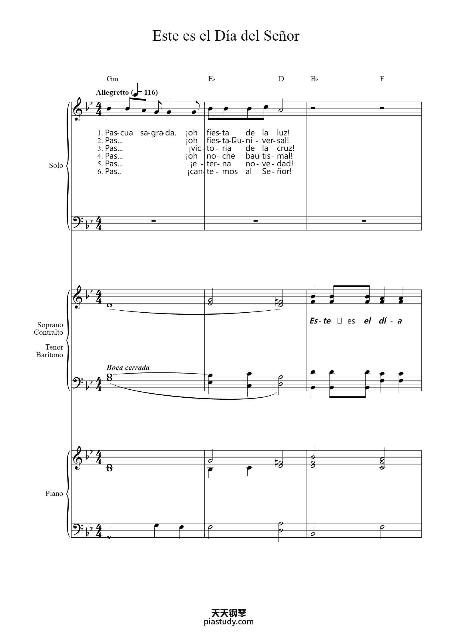 'Este es el Día del Señor (Comunidad Taizé)' - Piano Sheet Music By ...