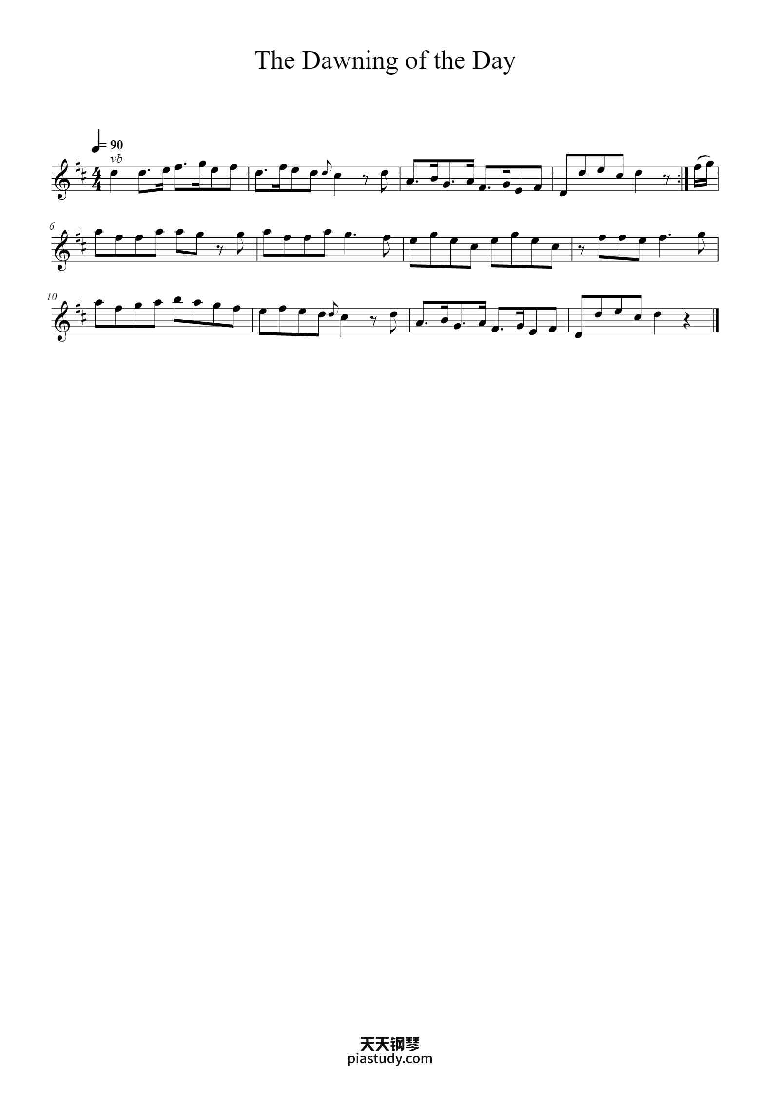 The Dawning of the Day钢琴谱 - after Mr. Walsh moderate - free piano sheet ...
