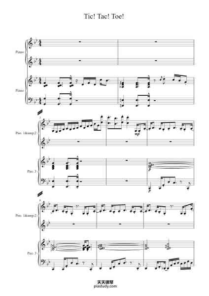 'Tic! Tac! Toe!' - Piano Sheet Music By Comvans Garcke | TOPiano