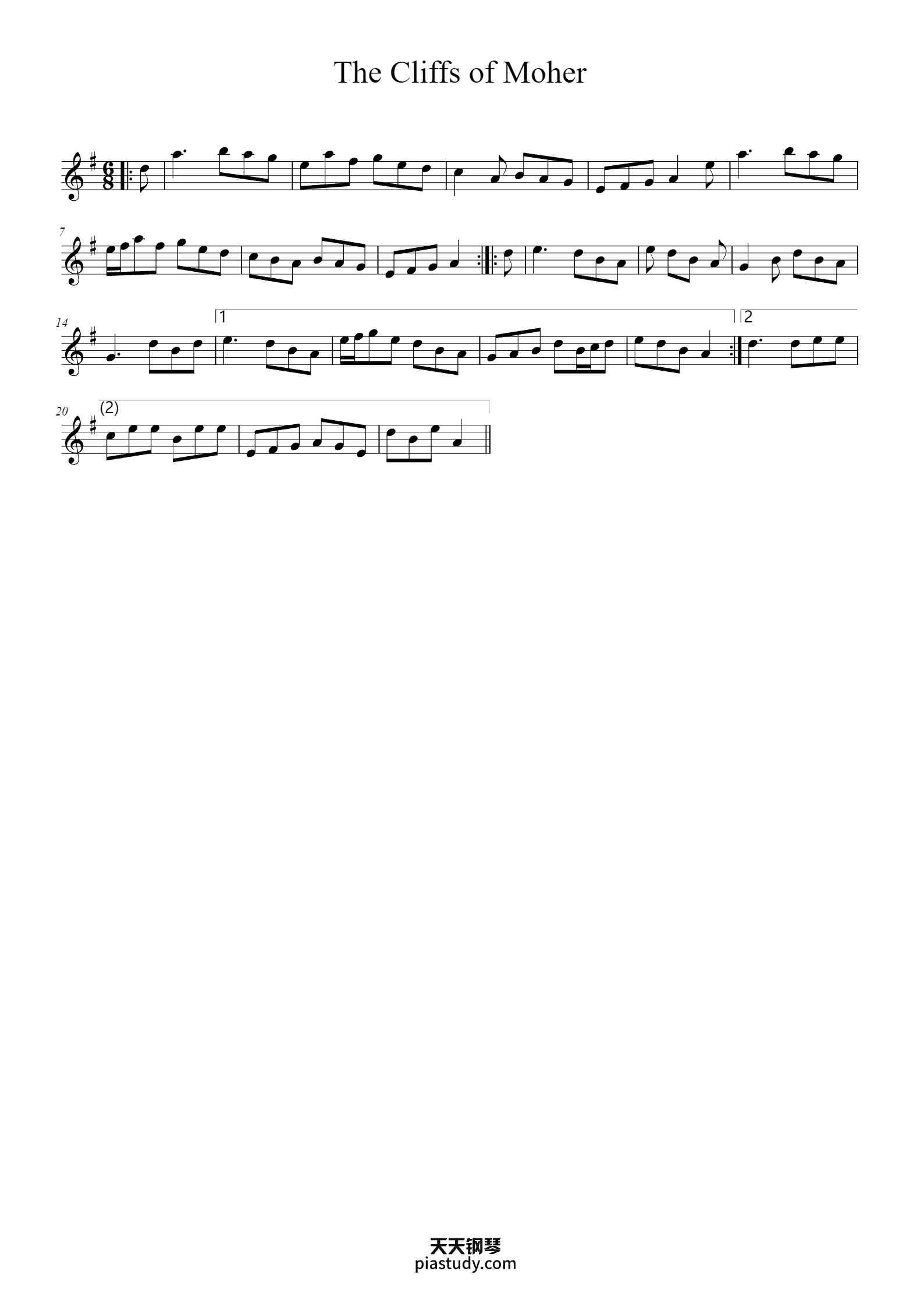 The Cliffs of Moher钢琴谱 - Peter_94 - free piano sheet music - PiaNoproblem