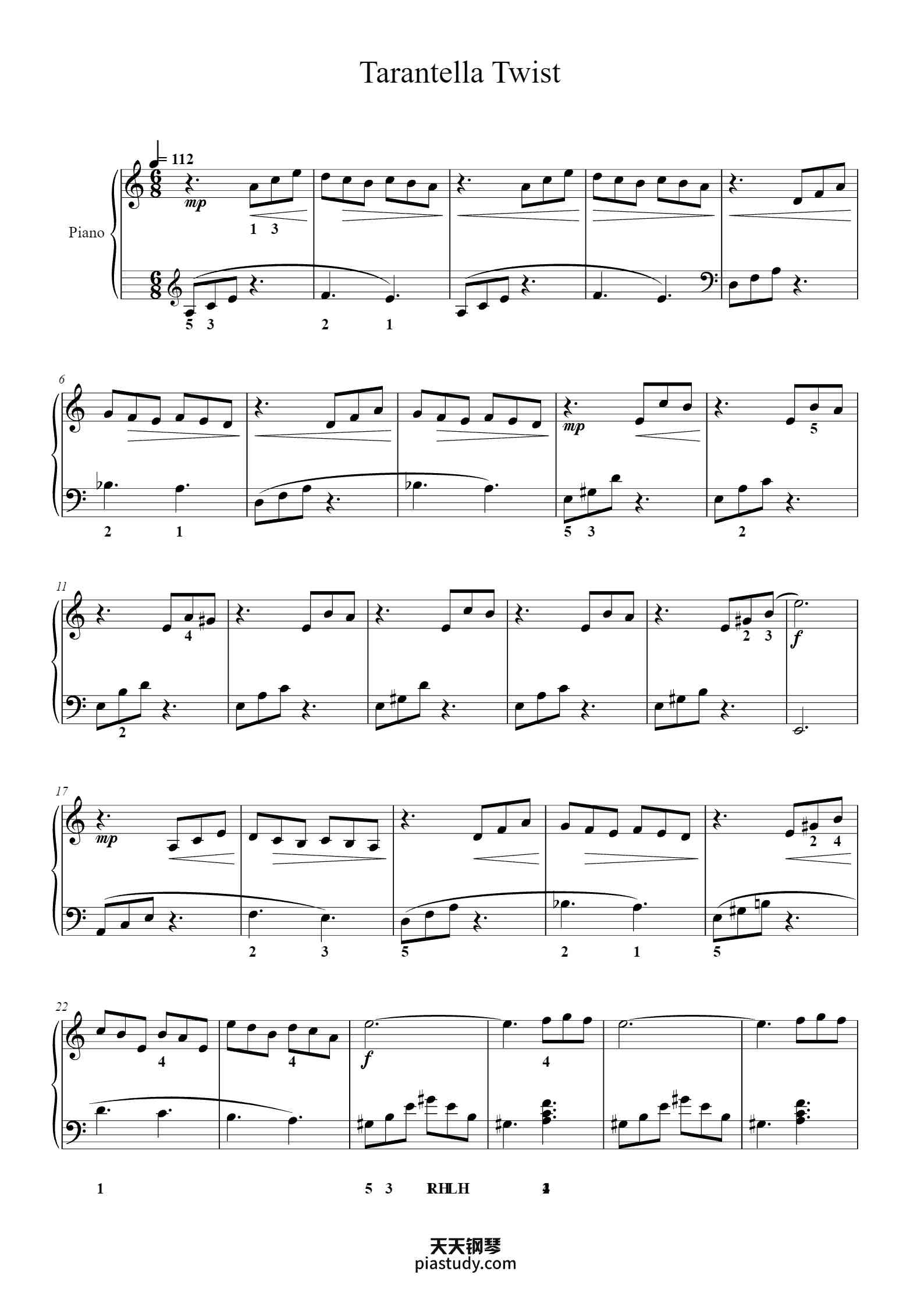 三级-A-3.Tarantella Twist钢琴谱 - Victorai Proudler - free piano sheet music ...