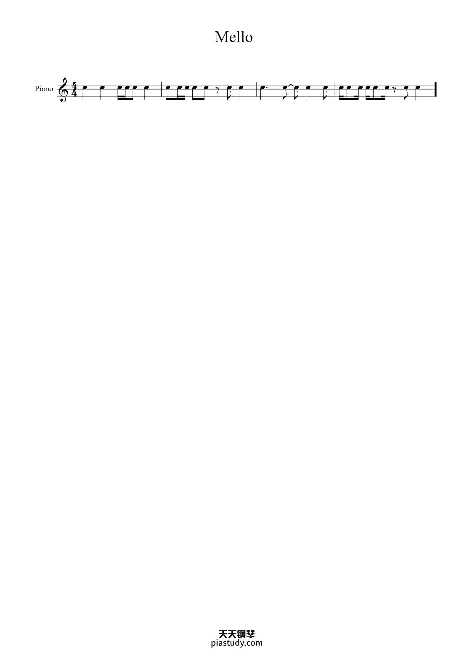 Mello钢琴谱 - Joseph Balin - free piano sheet music - PiaNoproblem