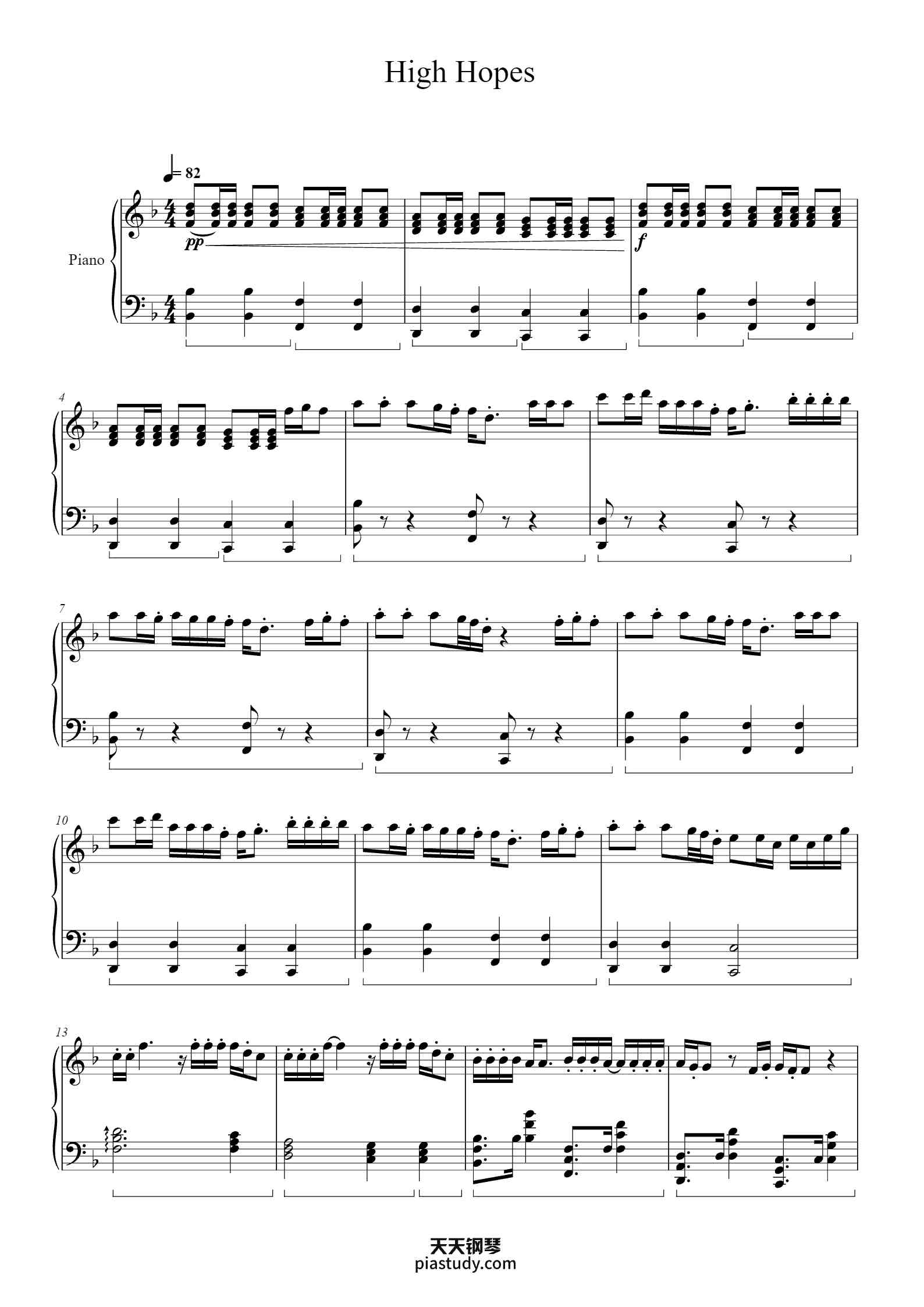 High Hopes钢琴谱 - Panic! At the Disco - free piano sheet music - PiaNoproblem