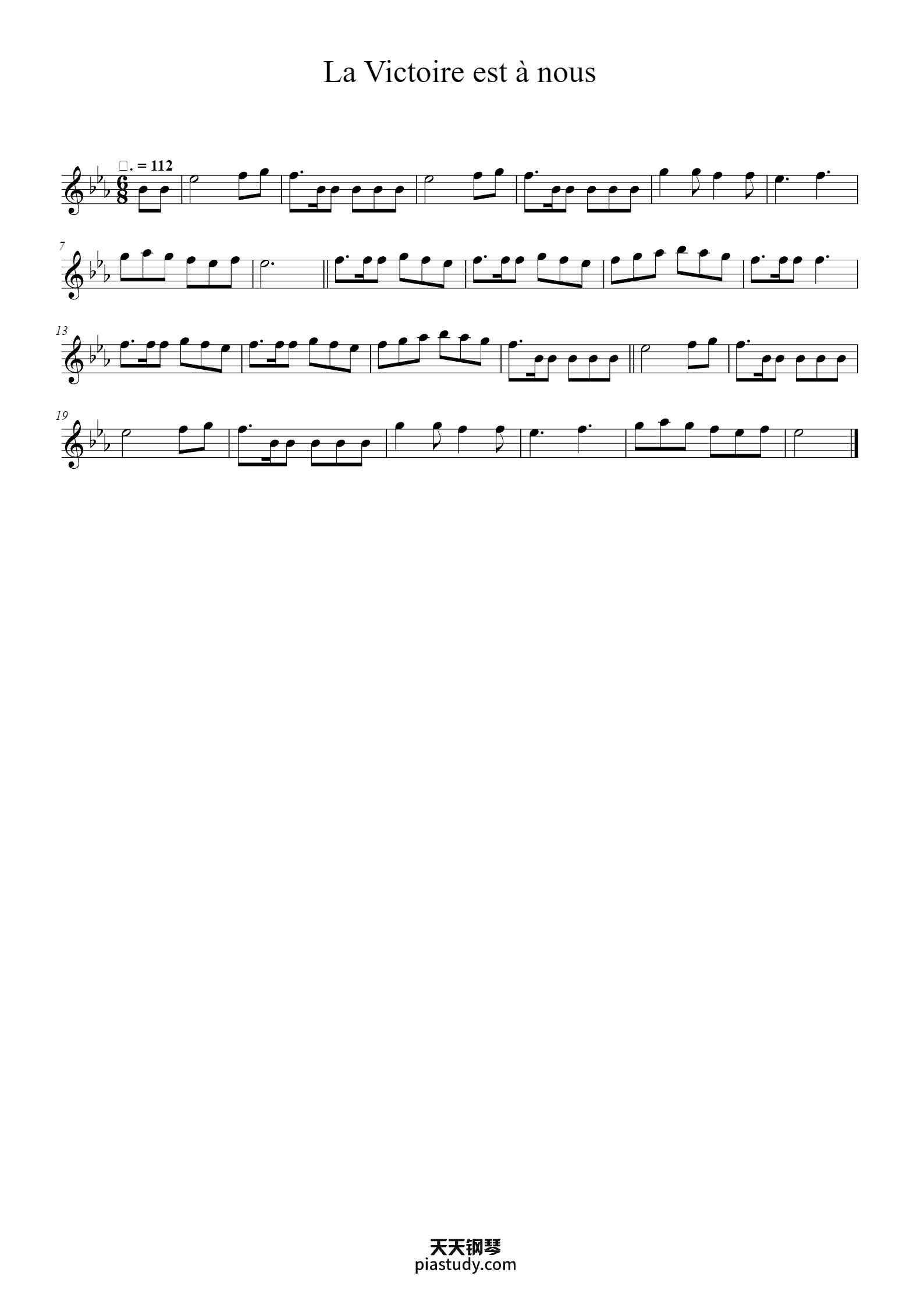 'La Victoire est à nous' - Piano Sheet Music By André Grétry (1741–1813 ...