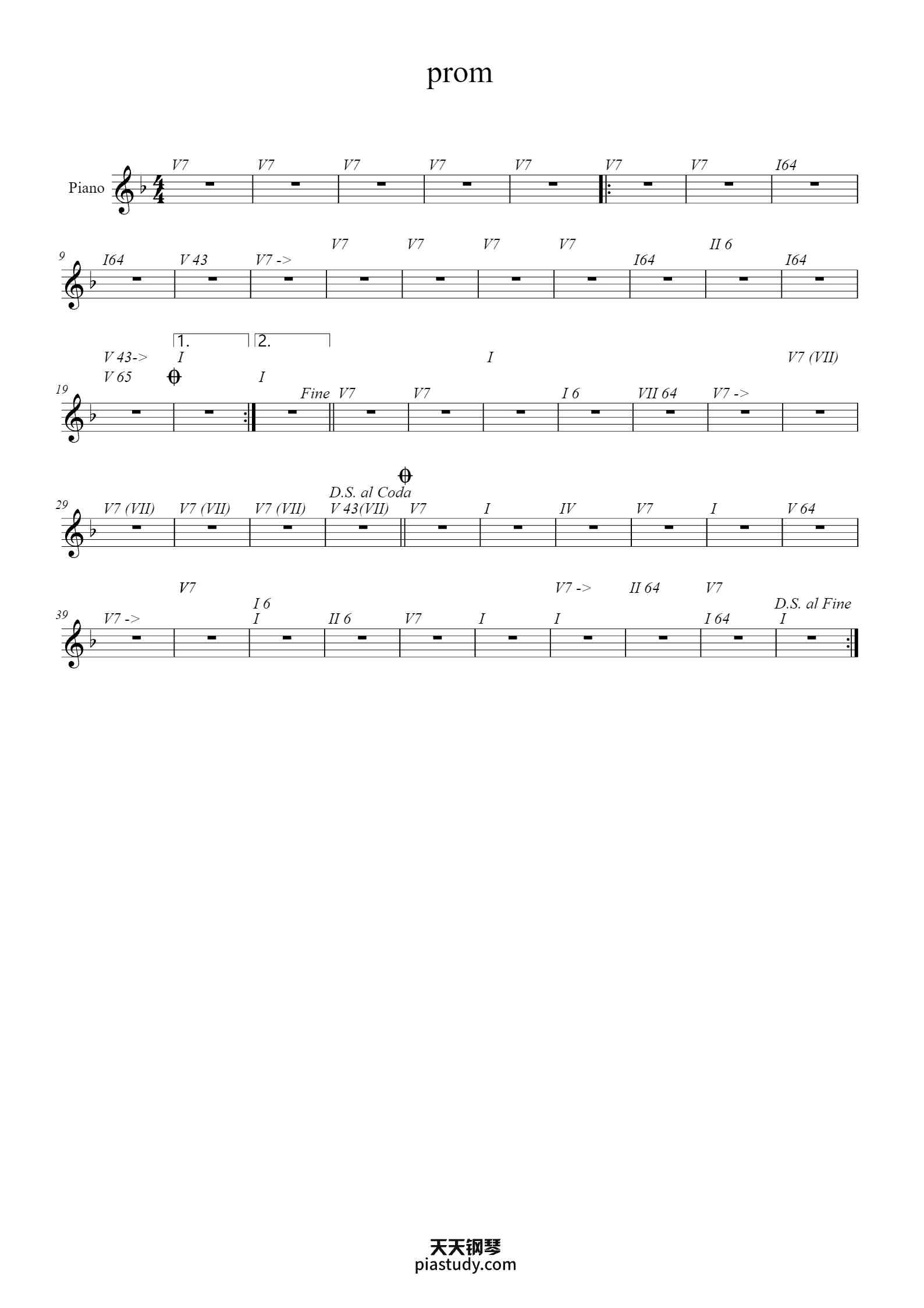 'prom' - Piano Sheet Music By Composer | TOPiano